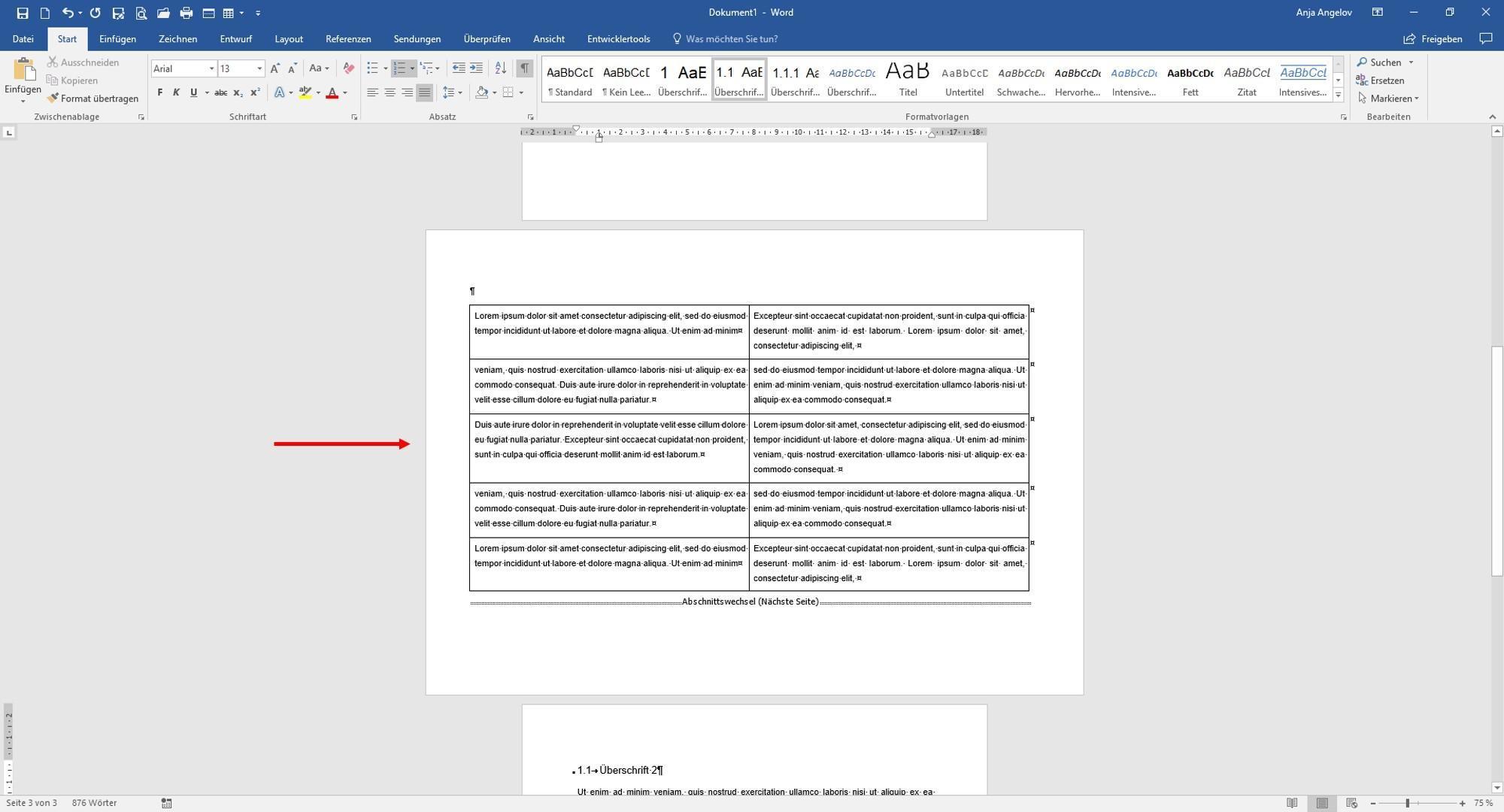 Word - Seite im Querformat einfügen | layoutheo.de